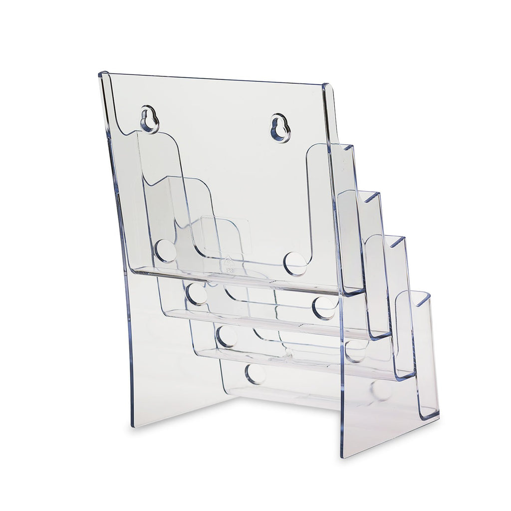 Clear 4-Tier 6 x 9 Bi-Fold Brochure Holder